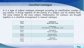 Construction of Classified and Dictionary Catalogues and Objectives ...