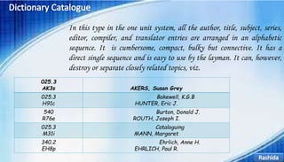 Construction of Classified and Dictionary Catalogues and Objectives ...