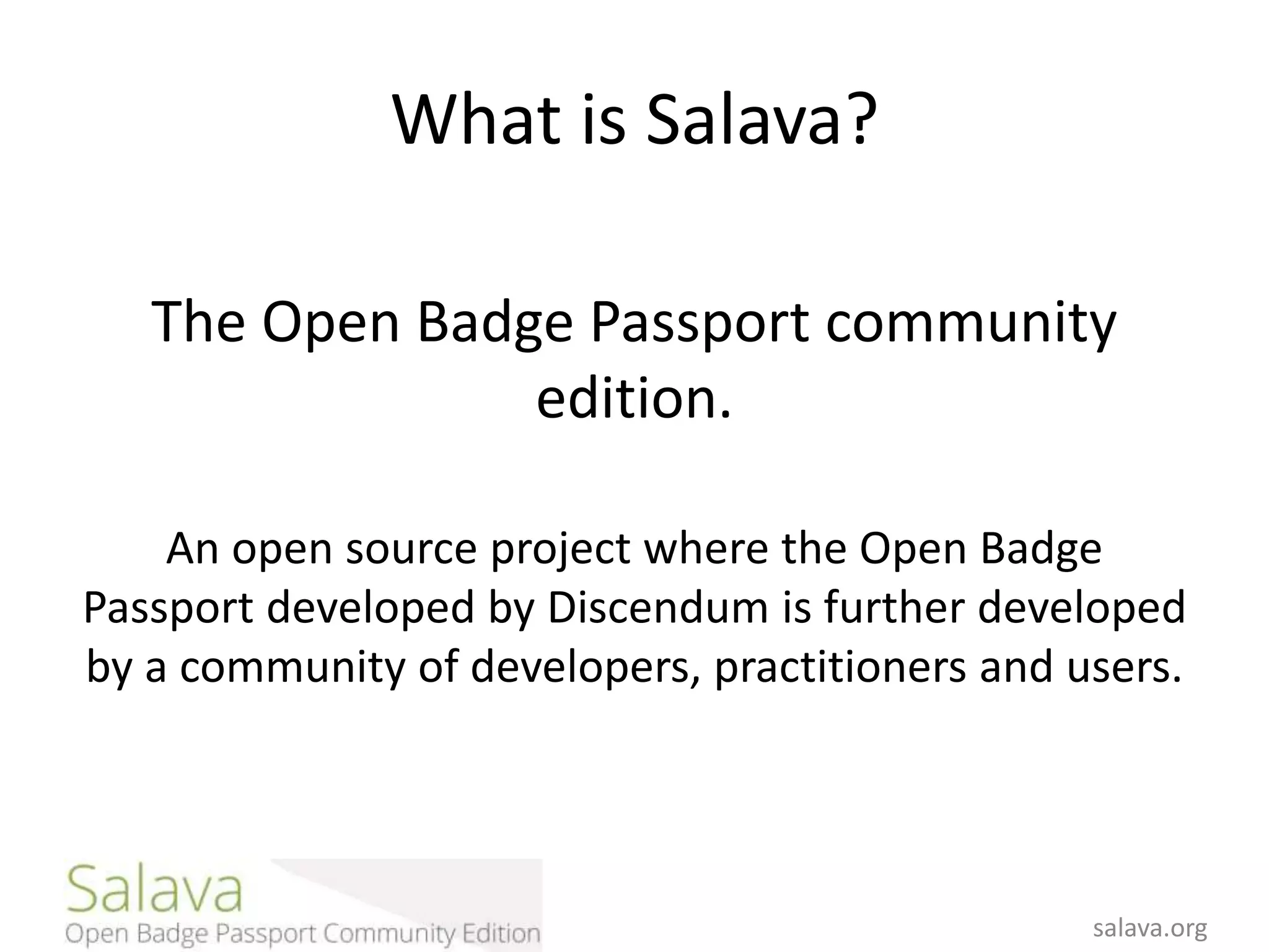 Welcome to the Salava project final | PPTX