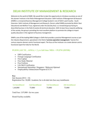 Welcome to the world of dimr | PDF