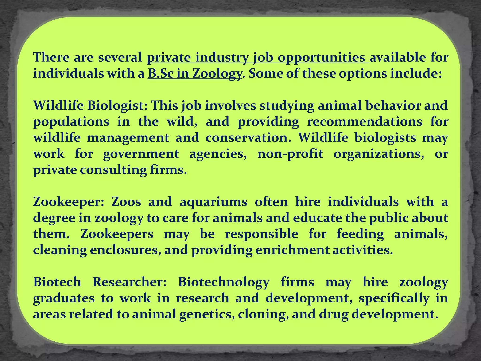 WELCOME TO THE WORLD OF ZOOLOGY.pptx | Biological Sciences | Science