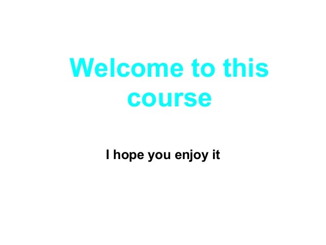 Welcome to this_course