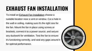 Exhaust Fan Installation | PDF