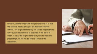 Assignment of proceeds Letter of Credit | PDF