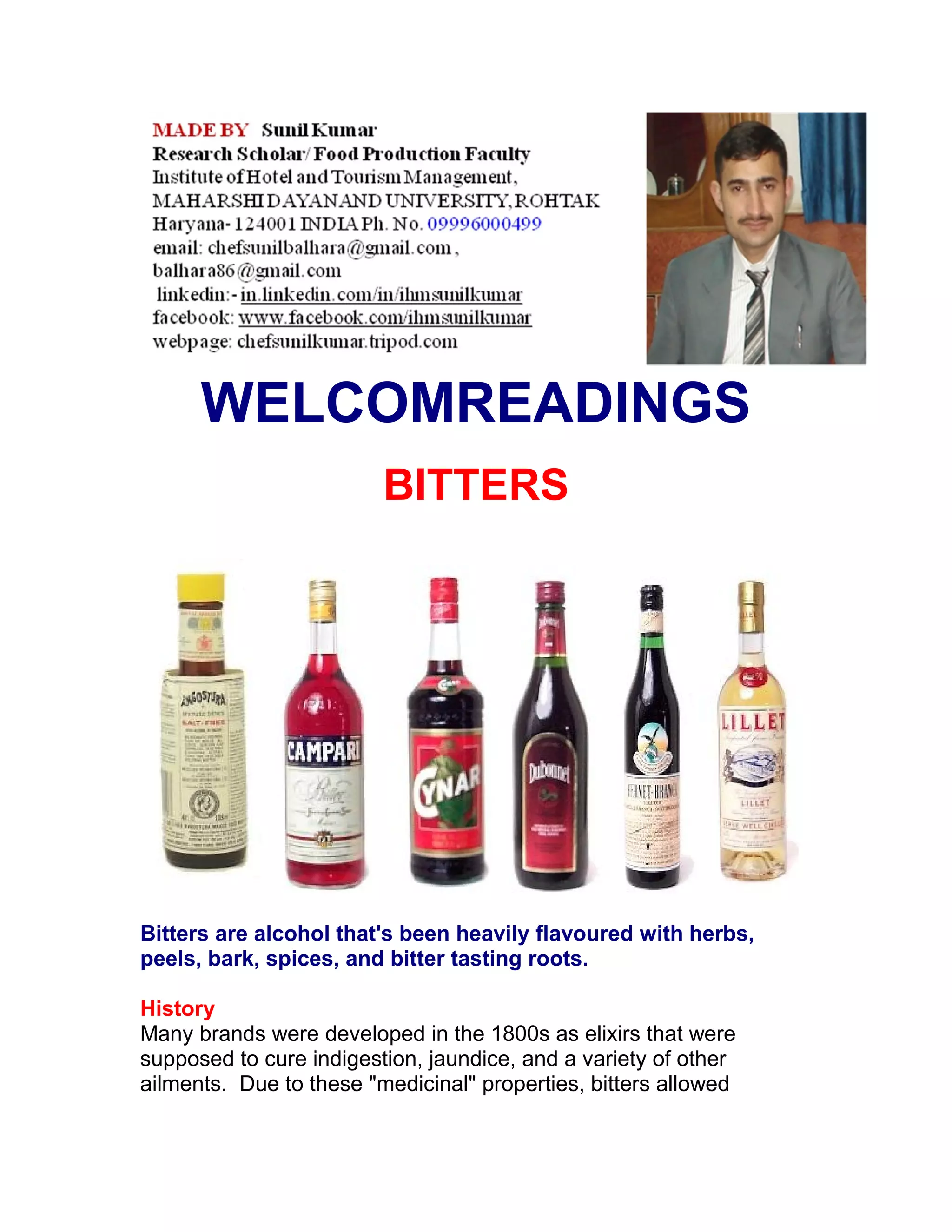 Welcomreadings bitters | DOC