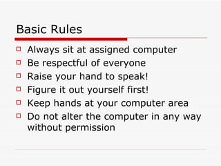 Welcom to computer class | PPT | Homework and Study | Education