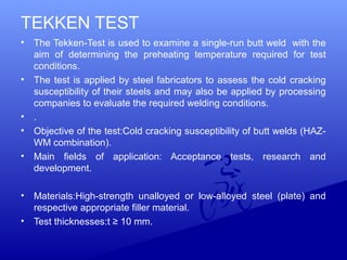 Weldability testings | PPT