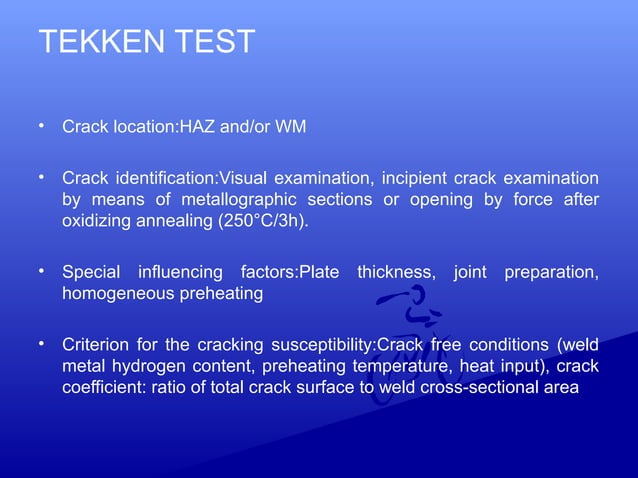Weldability testings | PPT