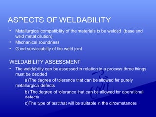 Weldability testings | PPT