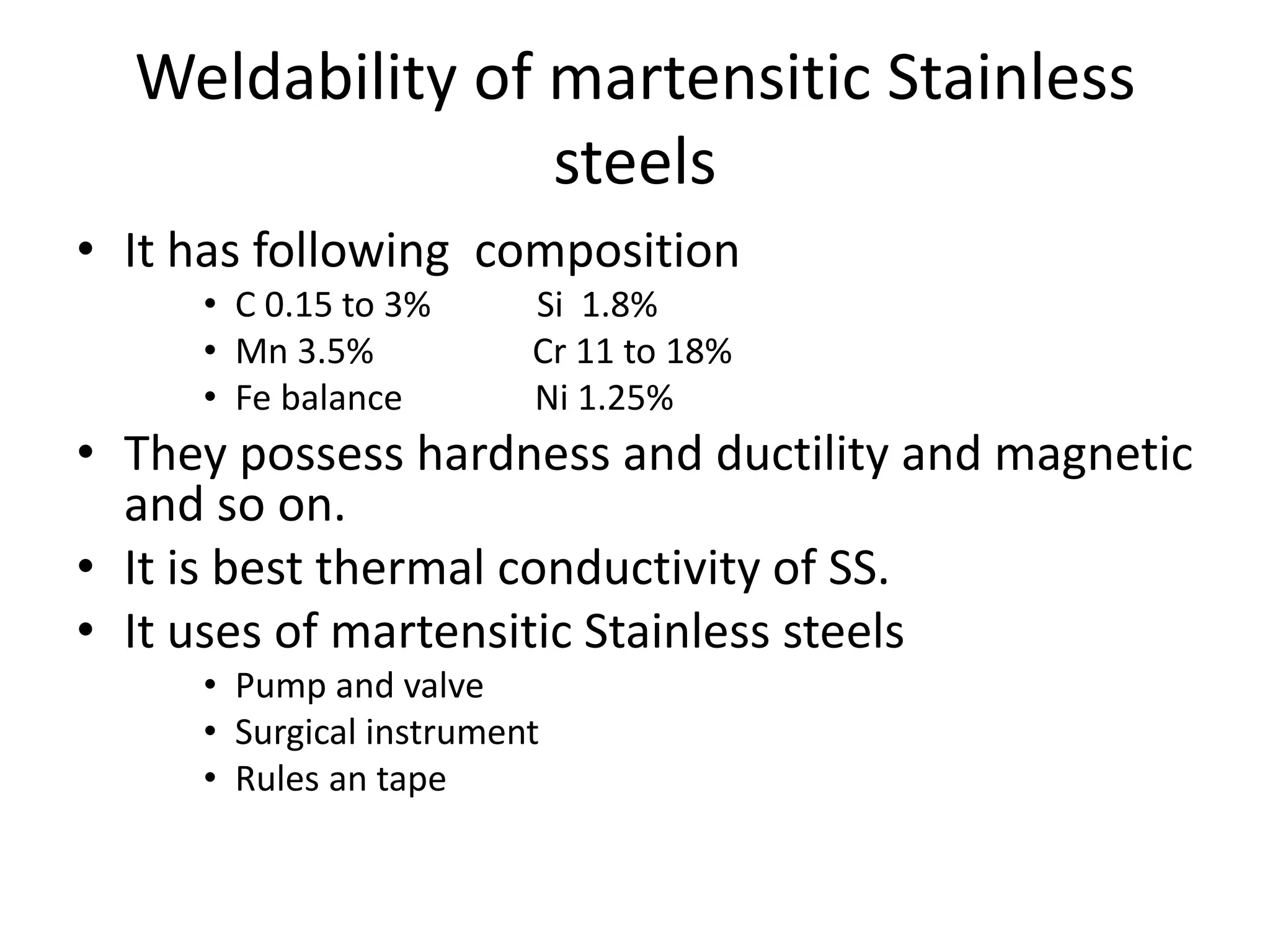 Weldability of stainless steels | PPTX