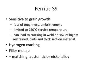 Weldability of stainless steels | PPTX