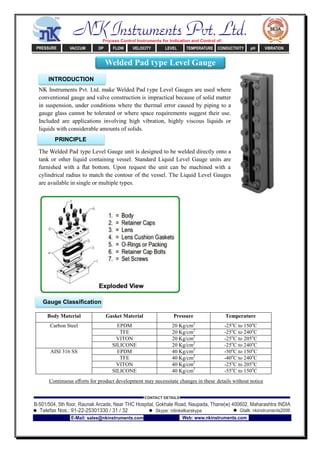 Welded Pad type Level Gauge | PDF