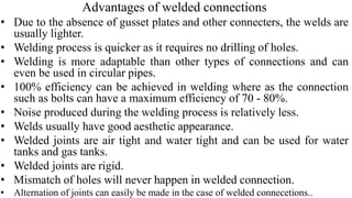 welded connections types and fillet weld design | PPTX