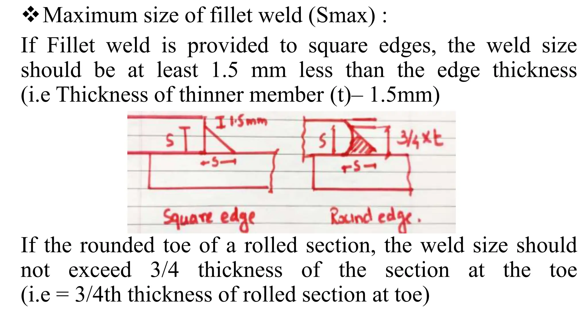 design of fillet welds and design specifications | PPTX