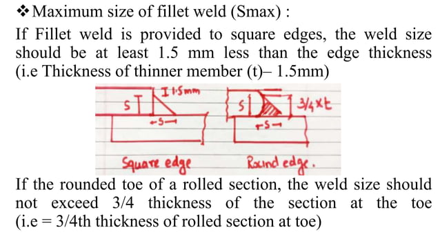 design of fillet welds and design specifications | PPTX