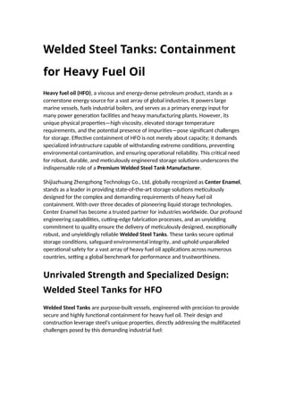 Welded Steel Tanks Containment for Heavy Fuel Oil.docx