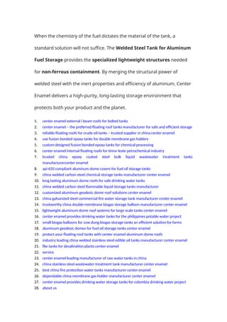 Welded Steel Tanks for Aluminum Fuel Storage Specialized lightweight ...