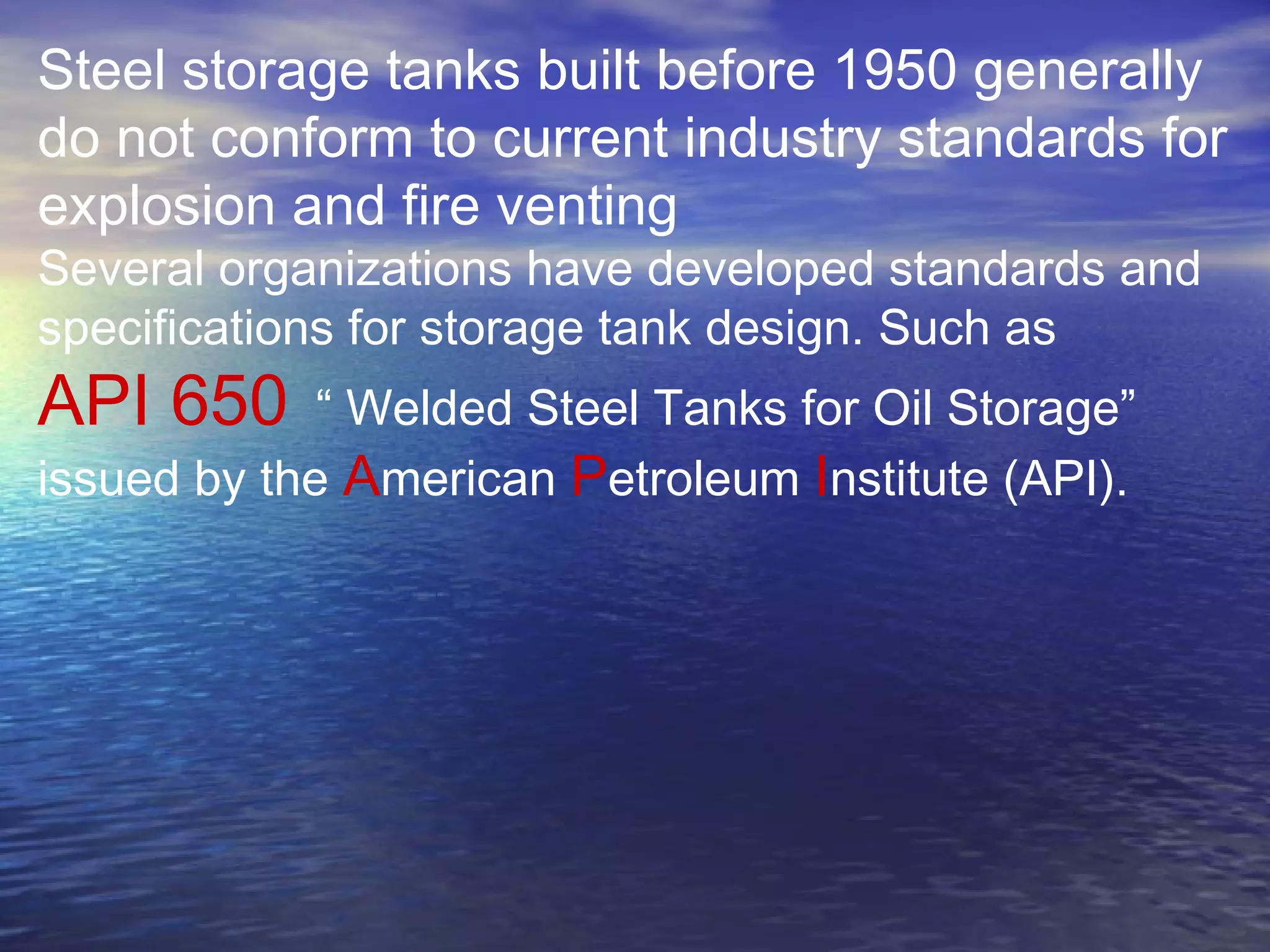 Welded steel tanks for storage oil | PPT