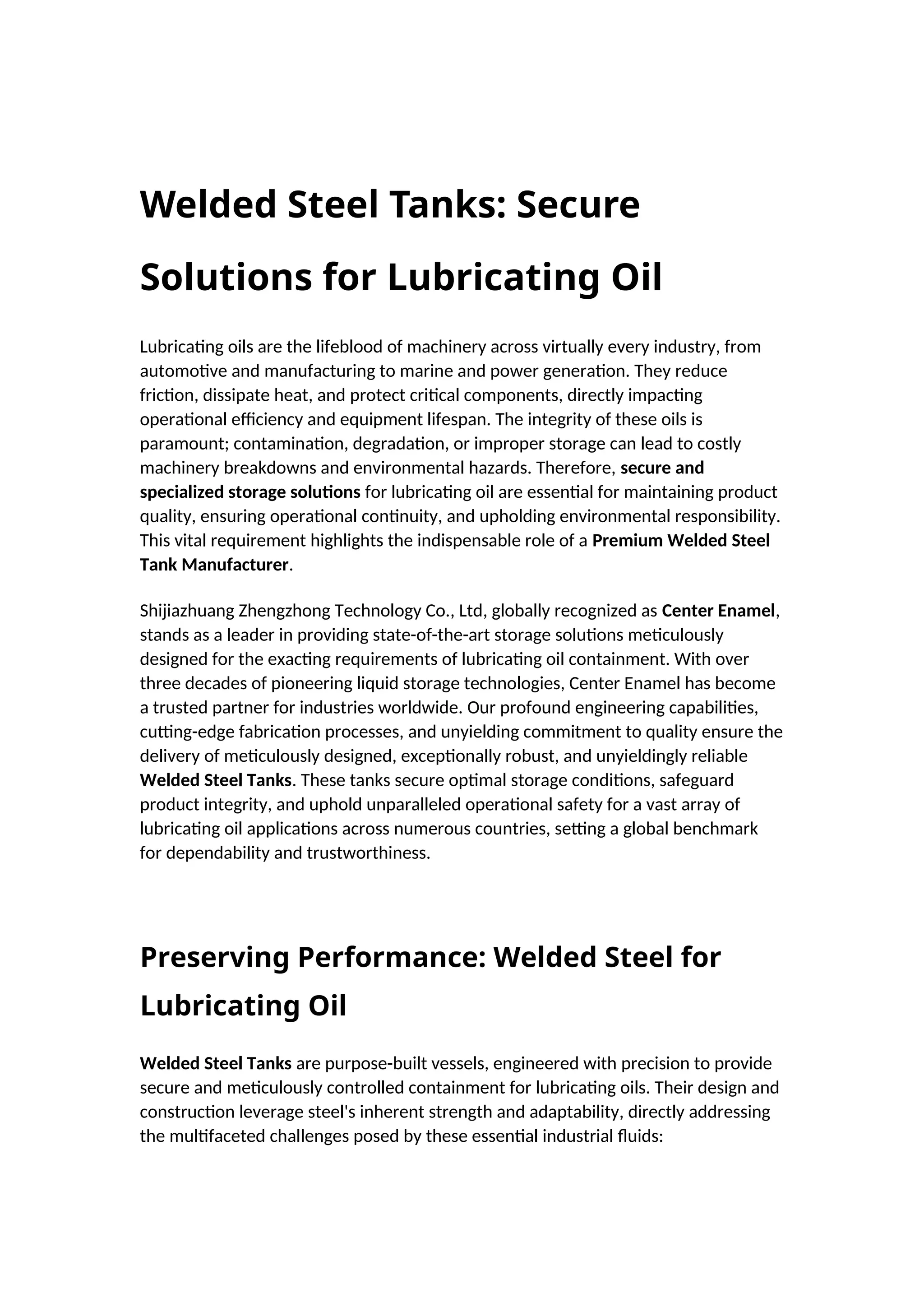 Welded Steel Tanks Secure Solutions for Lubricating Oil.docx