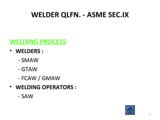 Welder qualification | PPT