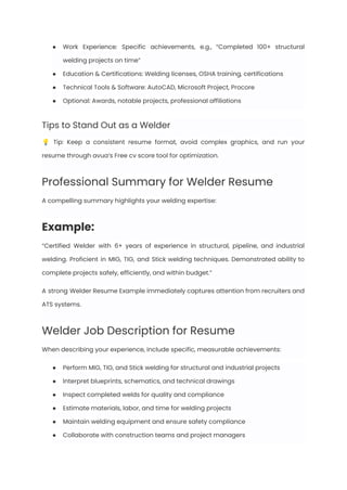 Welder Resume Examples & Writing Guide for 2025 | PDF