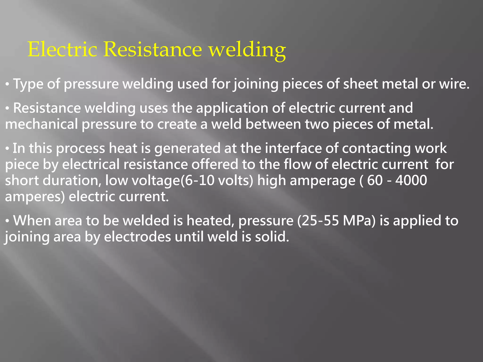 electric resistance welding | PPTX