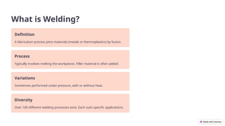 Basics of welding operation and its applications | PPTX