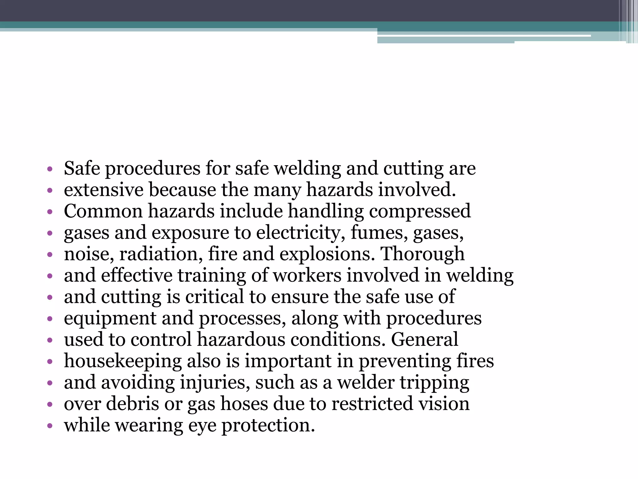 Welding and cutting safety | PPTX