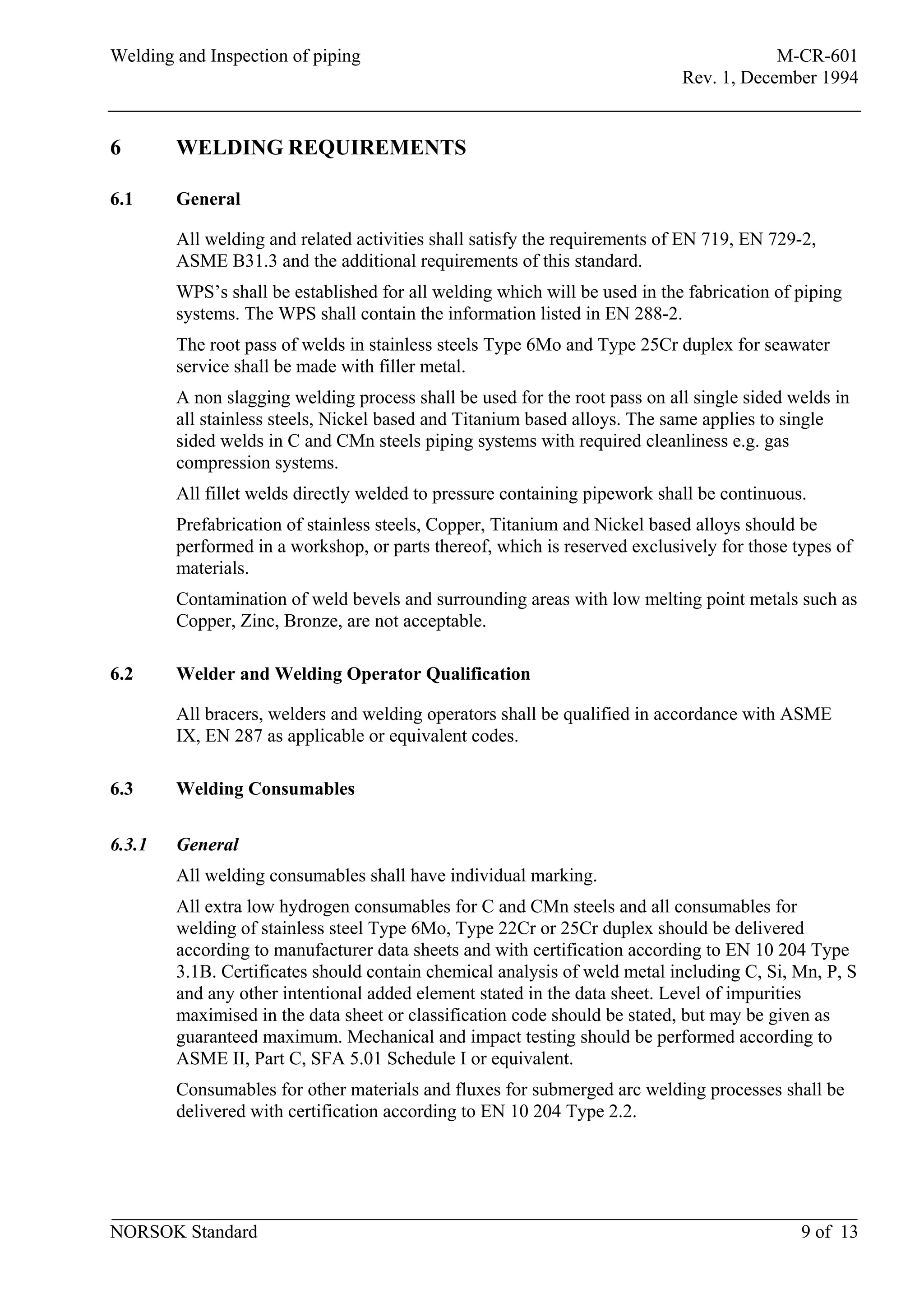 Welding and inspection of piping | PDF