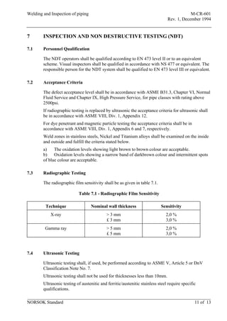Welding and inspection of piping | PDF