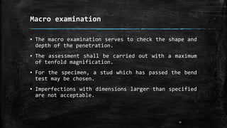 Welding — arc stud welding of metallic | PPTX