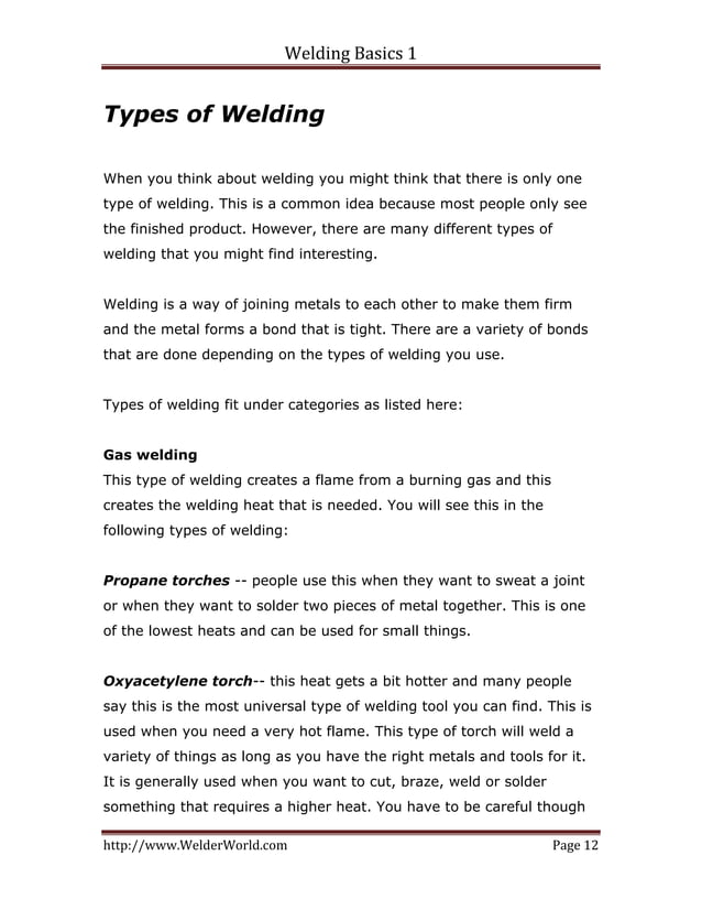 Welding basics Handbook | PDF