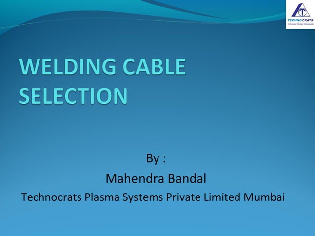 Welding Cable Selection Guide | PPT
