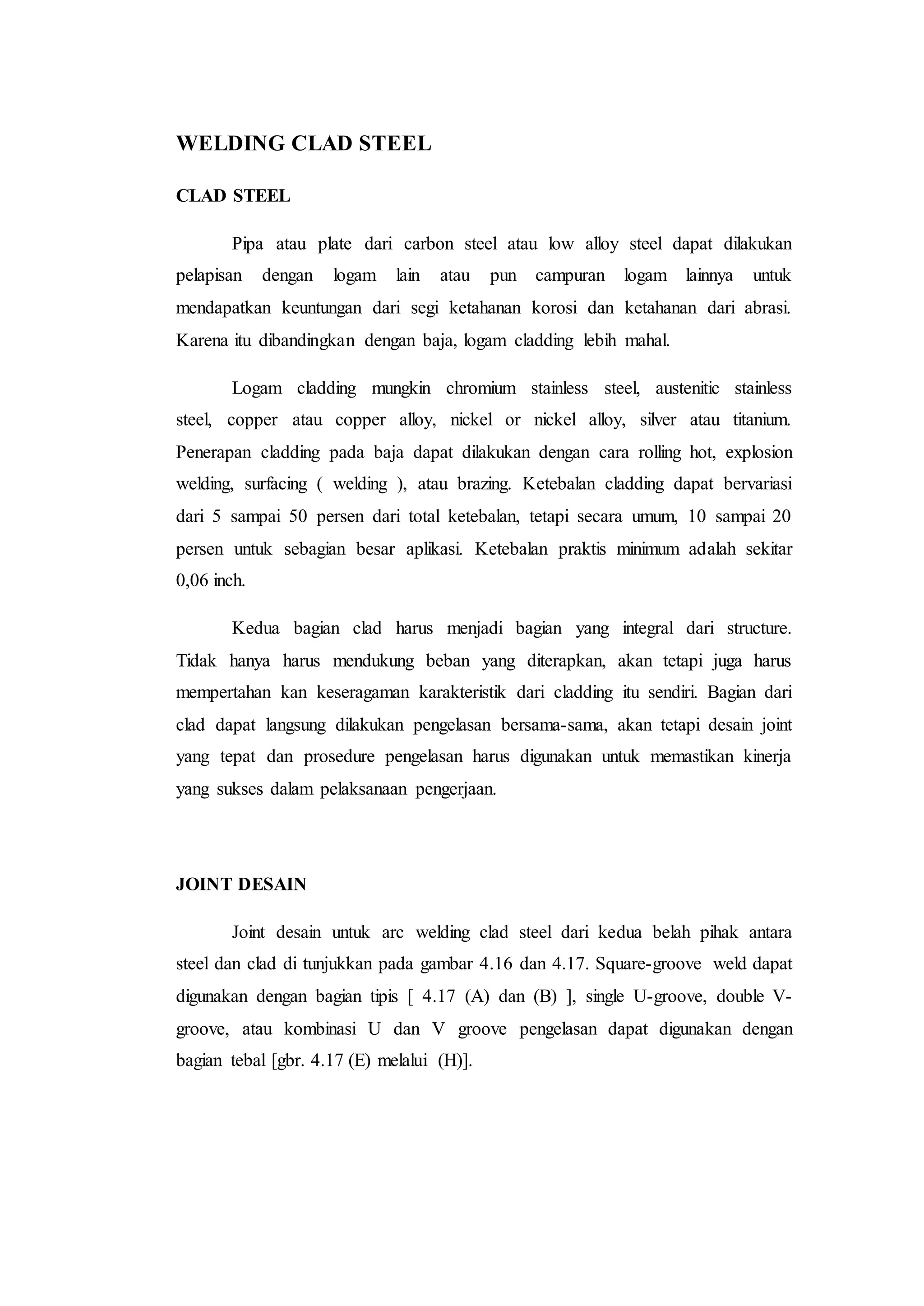 Welding clad steel | DOCX
