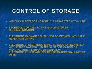 Welding consumable control | PPT