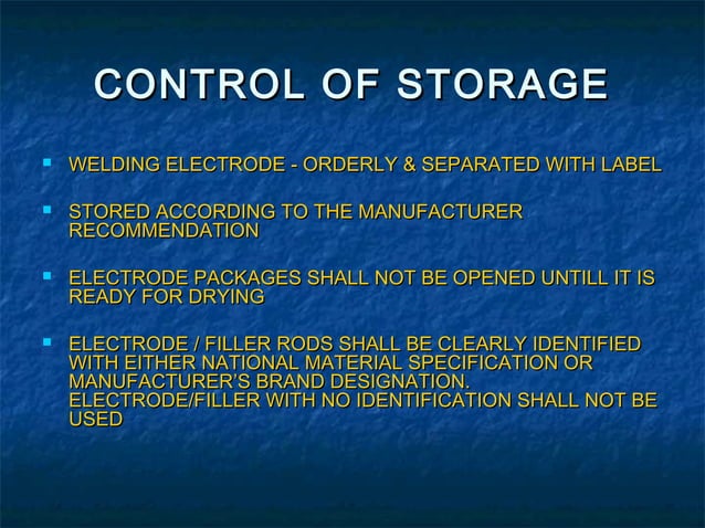 Welding consumable control | PPT | Business | Business and Finance