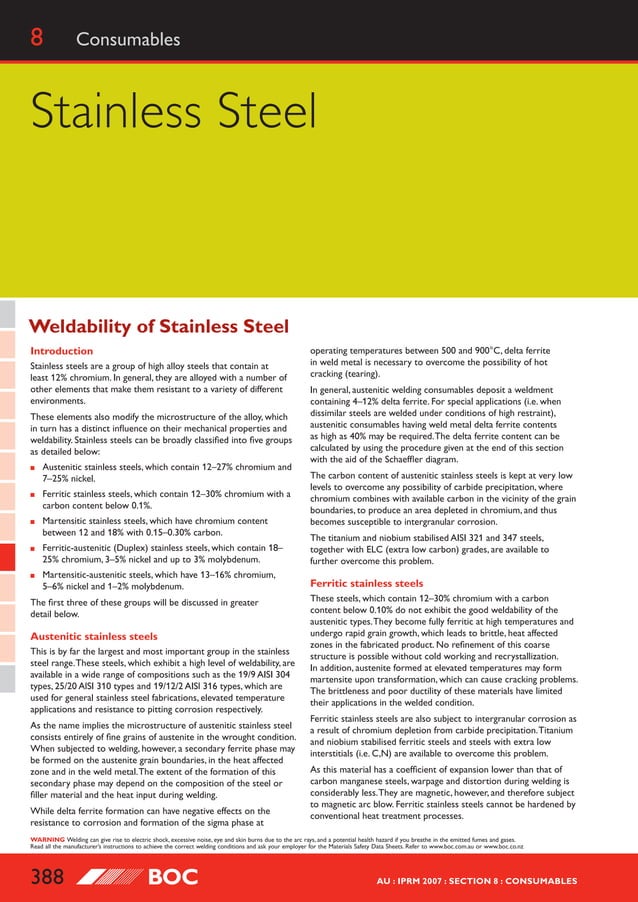 Welding consumables stainless steel | PDF | Chemistry | Science