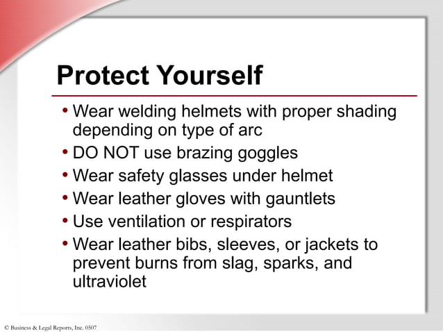 Welding, cutting and brazing | PPT | First Aid | Injuries