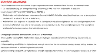 Welding electrodes Classification & baking | PDF