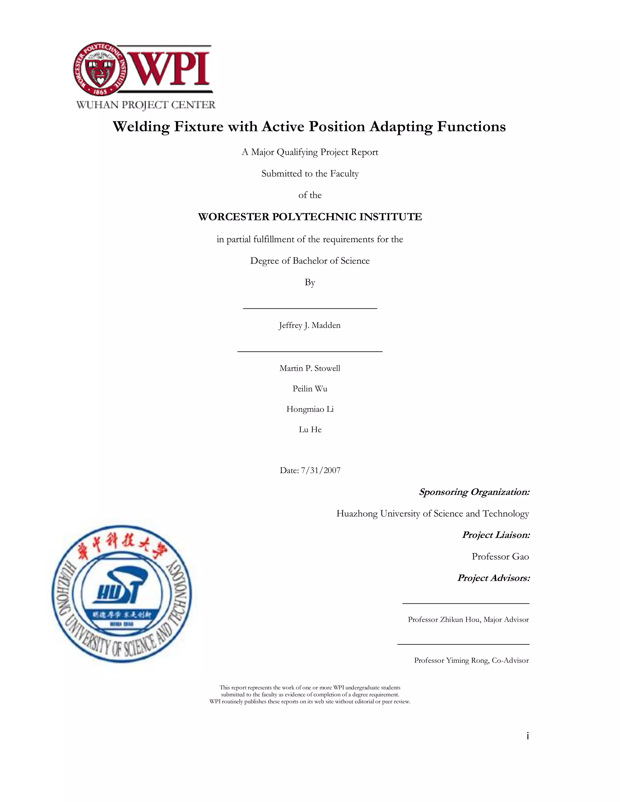 Welding fixture with_active_position_adapting_functions | PDF