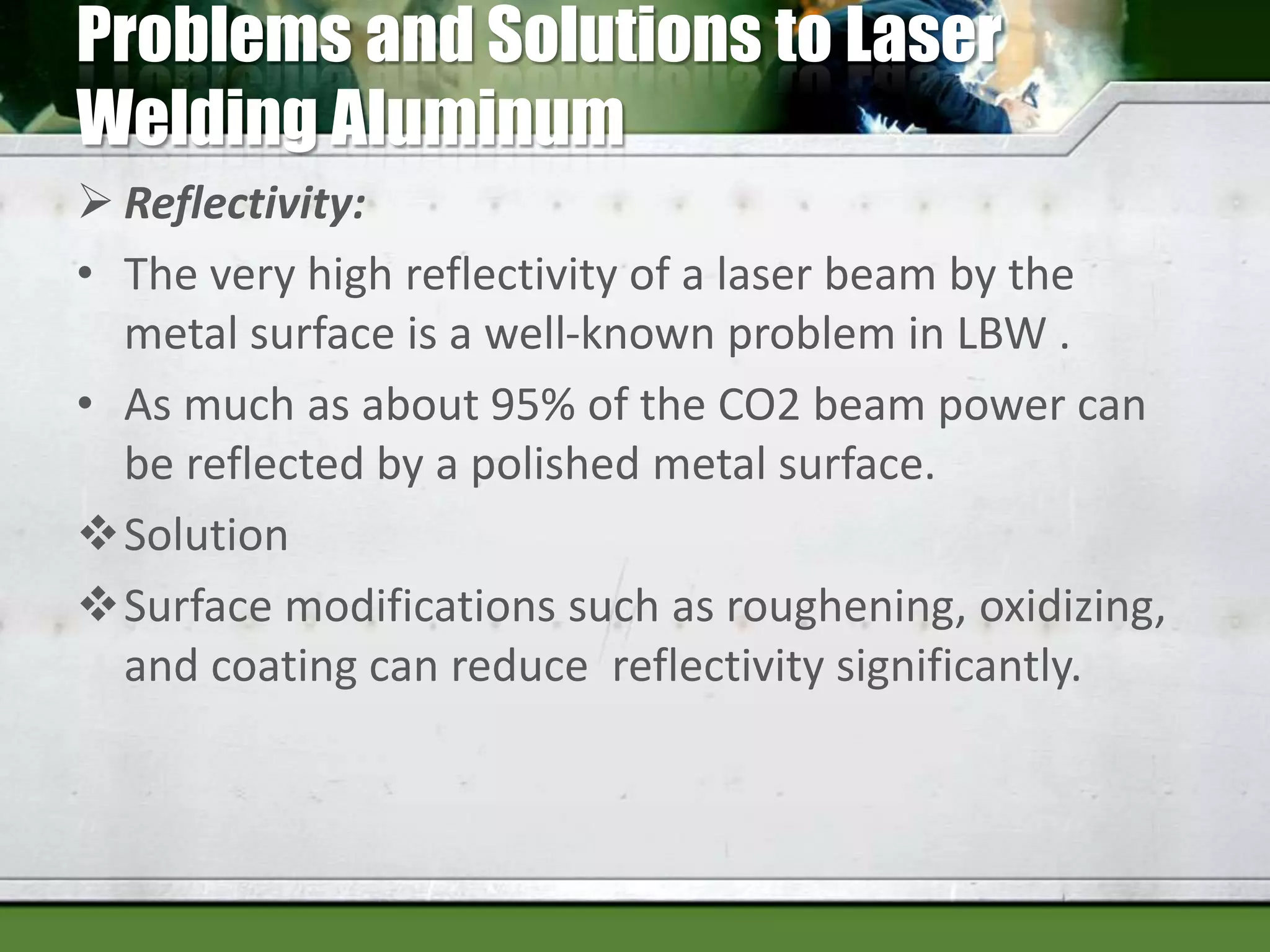 laser beam welding and cutting of aluminum | PPTX