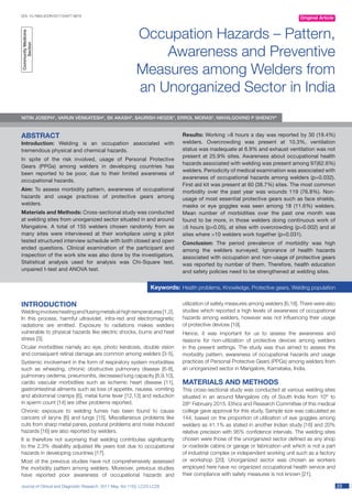 welding hazard…Awarneess pattern and preventive measures | PDF