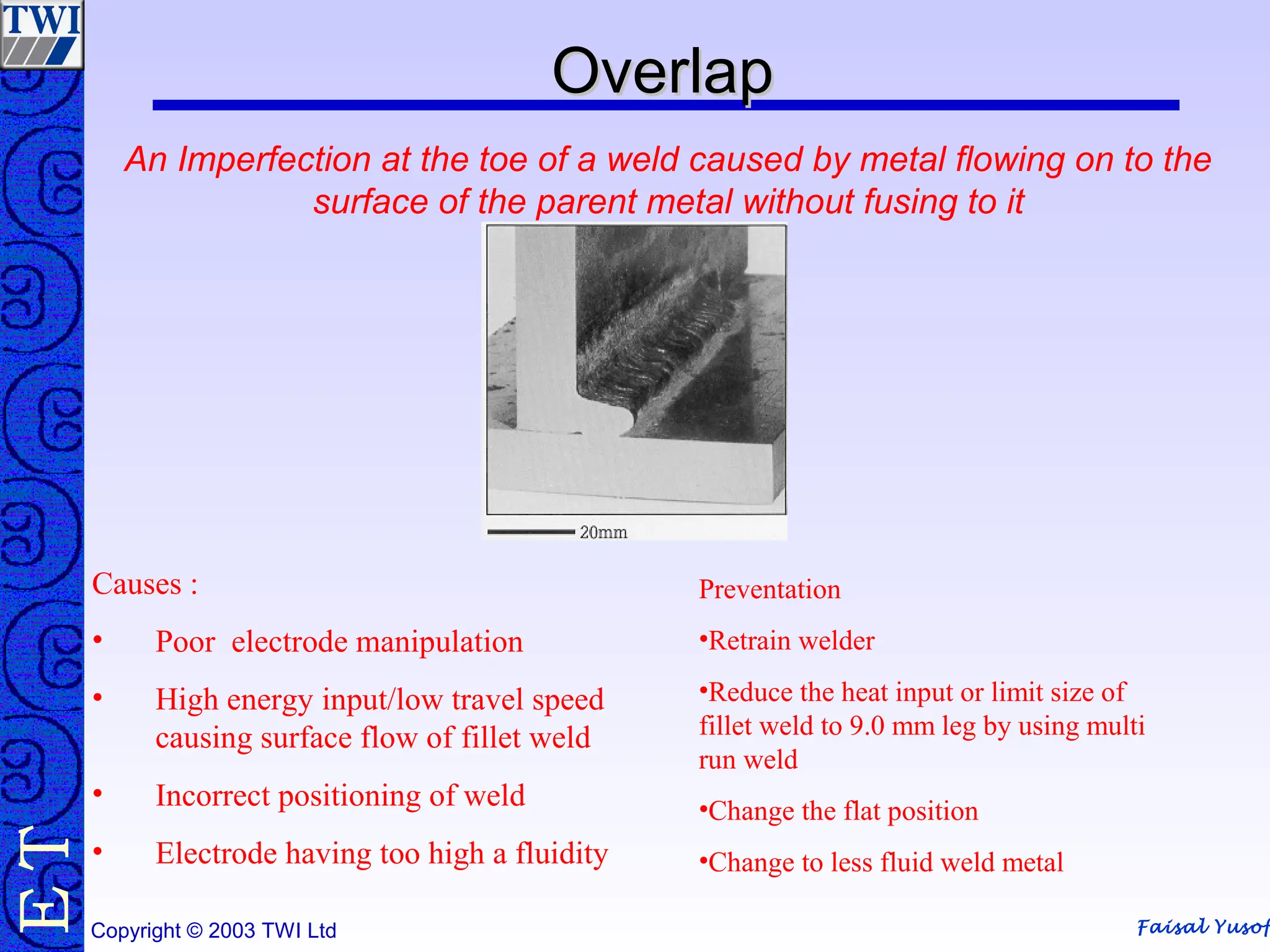 Welding Inspection Defects and Repairs WIS5 | PDF