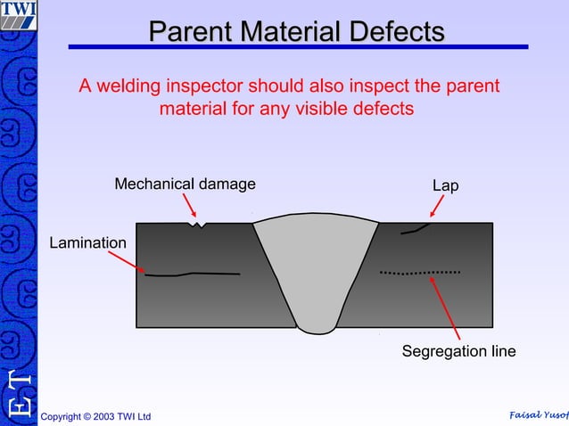 Welding Inspection Defects and Repairs WIS5 | PDF | Chemistry | Science