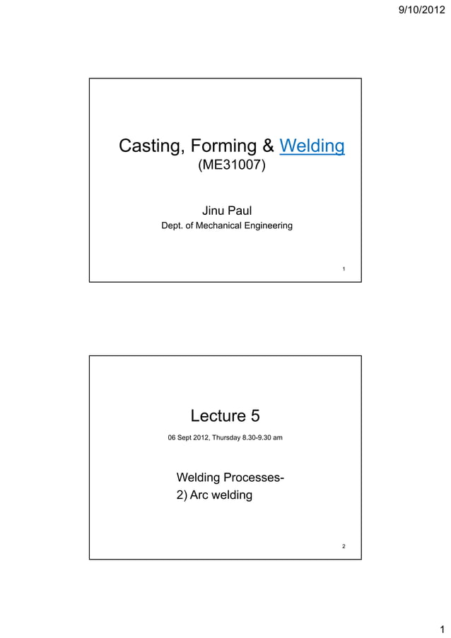 Welding lectures 5 6 | PDF