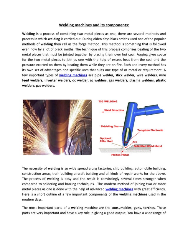Welding machines and its components | DOC