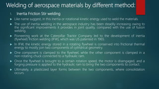 Welding of aerospace mateerials | PPTX