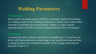 Plasma Arc Welding | PDF