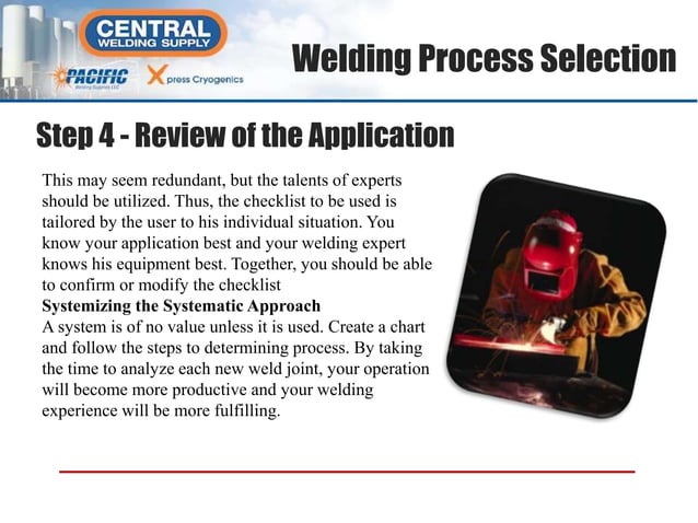 Welding Process Selection-DanBrown-03.ppt | Chemistry | Science