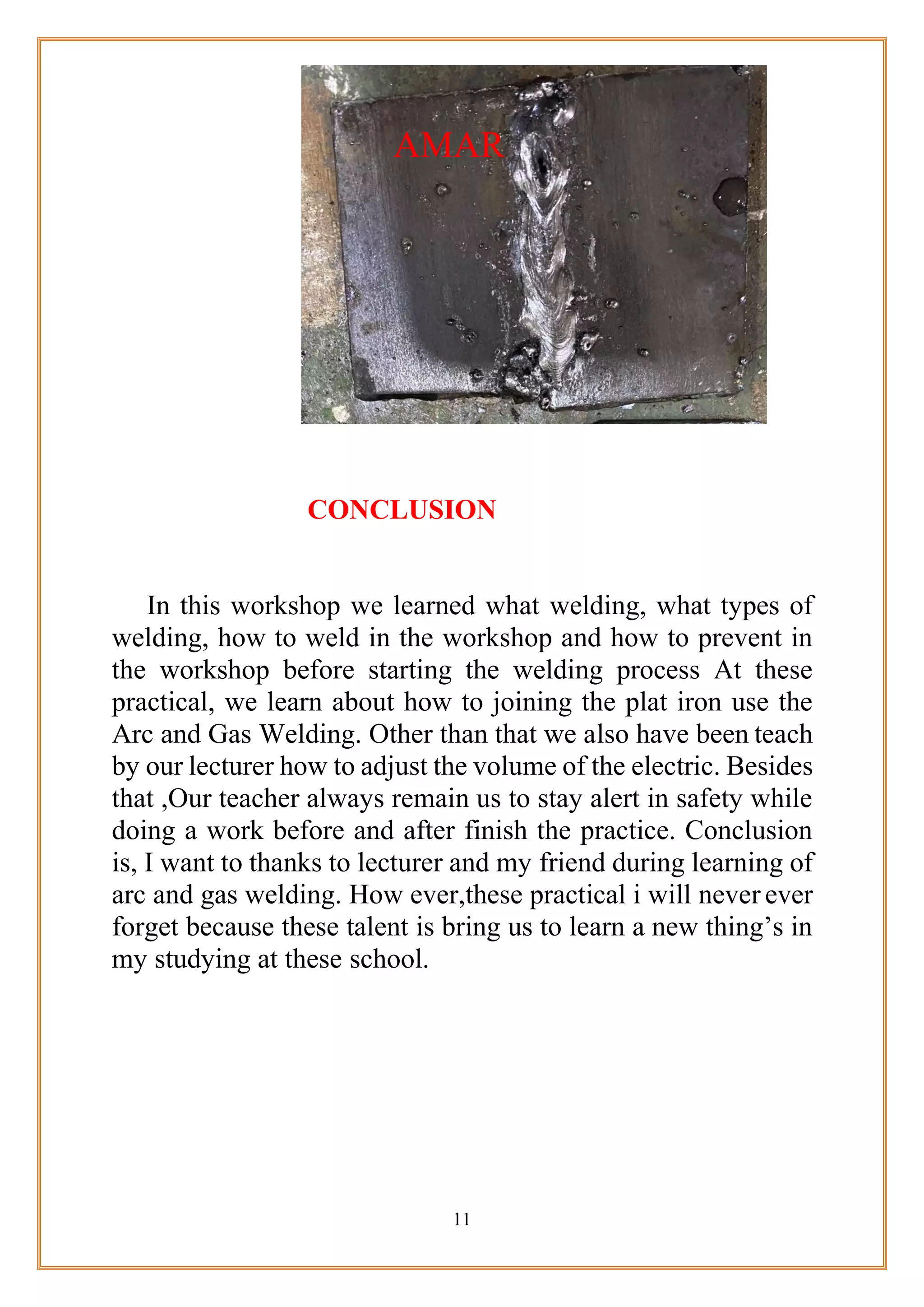 Welding report Amar Askandar | PDF